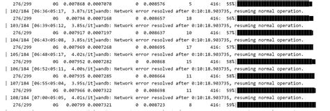 Training Error Wandb Network Error Resolved After Resuming Normal Operation
