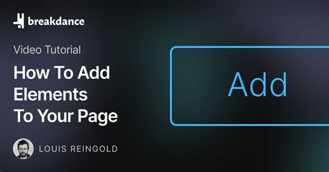 how to add elements to your page in breakdance tutorials breakdance
