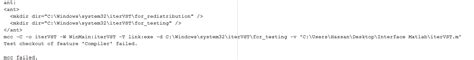 Test Checkout Of Feature Compiler Failed Under Matlab Stack Overflow