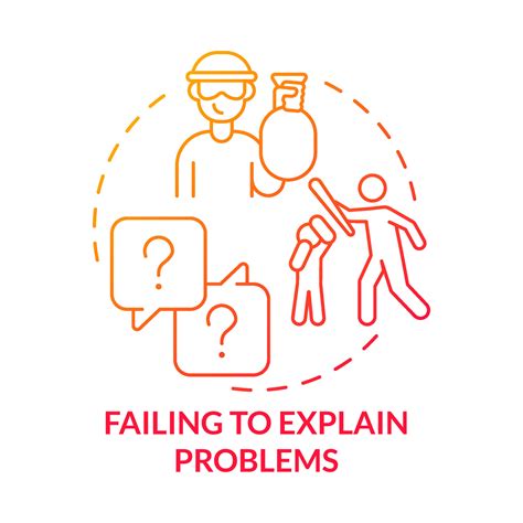 Failing To Explain Problems Red Gradient Concept Icon Disadvantage Of