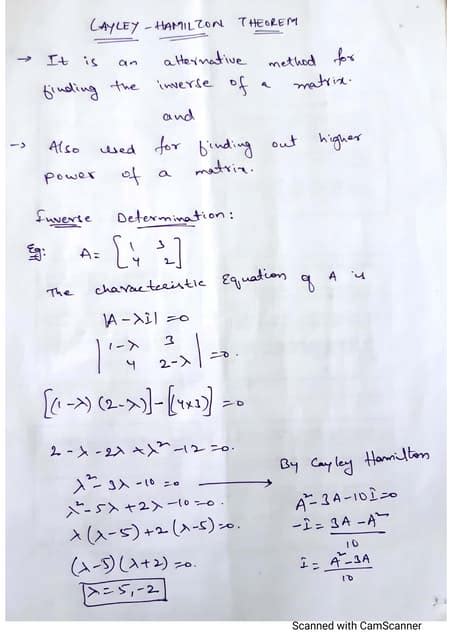 cayley hamilton theorem pdf physics science