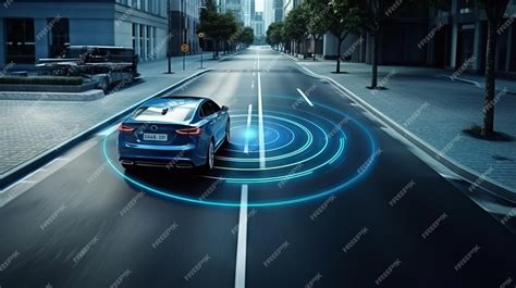 Premium Ai Image Autonomous Car Sensor System Concept For Safety Of