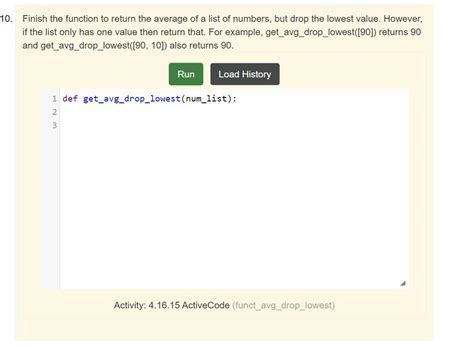 Solved Finish The Function To Return The Average Of A List Chegg