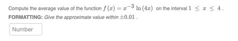 Solved Compute The Average Value Of The Function Chegg