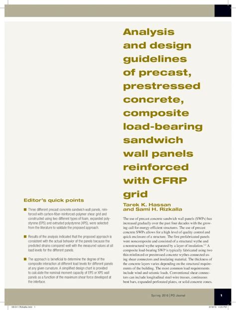 Pdf Analysis Design Guidelines Precast Cfrp Grid Dokumentips