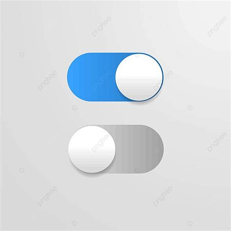 Vector Power Toggle Slider For Mobile App In Blue With Onoff Button