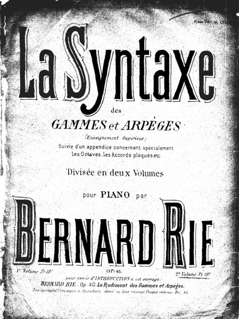 Rie Syntaxe Des Gammes Et Arpèges Pdf