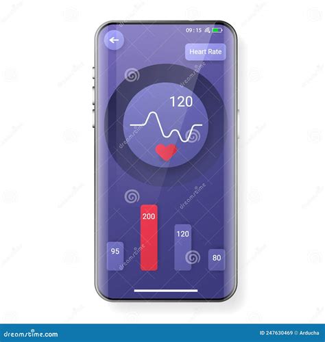 Hearts Rate User Interface Mobile App Smartphone Cartoon Vector 247630469