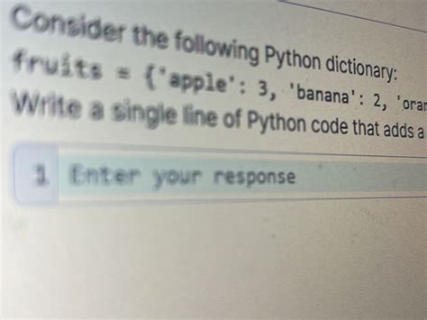 Consider The Following Python Dictionary Studyx