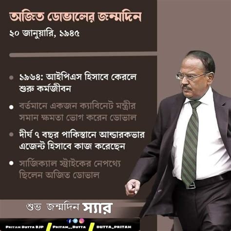 Pritam Dutta Happy Birthday Ajit Kumar Doval The Spy