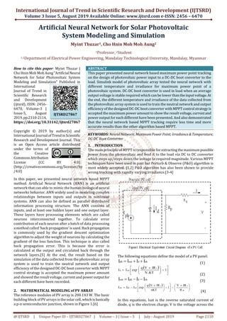 Artificial Neural Network For Solar Photovoltaic System Modeling And Simulation PDF