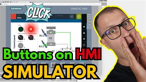 Siemens Simatic Hmi Programming Button On Hmi Simulator Tia Portal Youtube