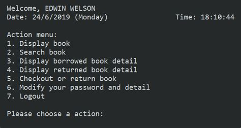 Github Tanchekwei Library System A Console Based Library System With Student Librarian Book