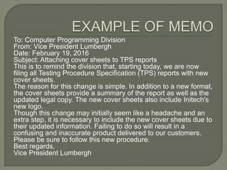 Memo Writing PPT