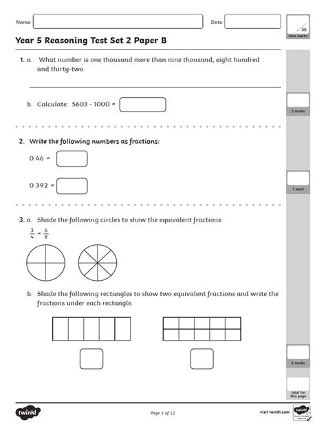 Year 5 Reasoning Test Set 2 Paper B Pdf Rounding Arithmetic
