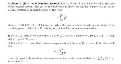 Solved Problem 1 Positional Number System Let B E N With