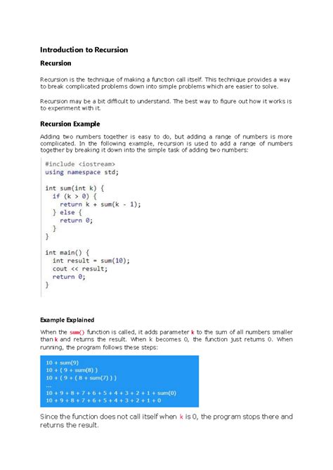 Week 12 None Introduction To Recursion Recursion Recursion Is The