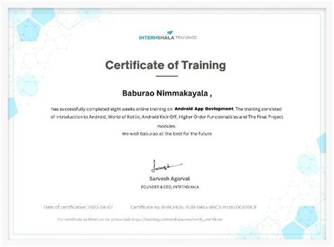 Baburao Nimmakayala On Linkedin Androidappdevlopment Intrenshala