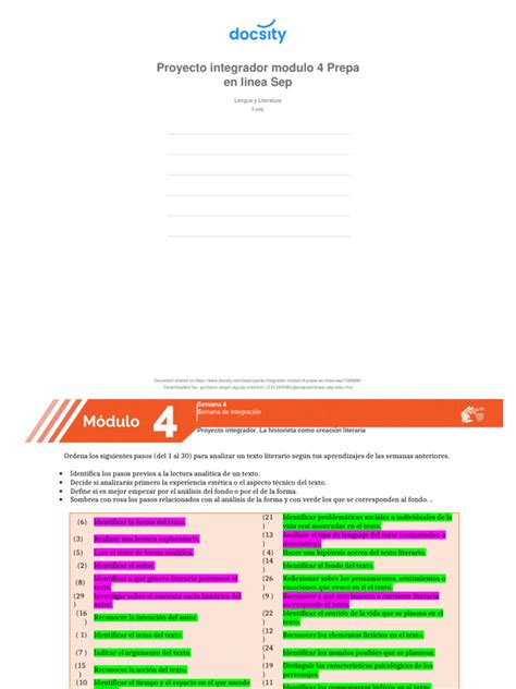 Docsity Proyecto Integrador Modulo 4 Prepa En Linea Sep Pdf Autor Experiencia