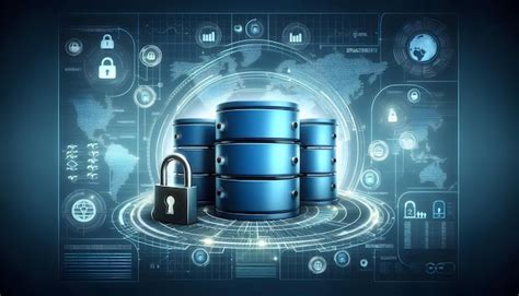 2d vector as secure database icon with a database symbol and lock