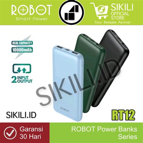 Jual Robot Power Bank Rt12 10000mah Dual Input Port Type C And Micro Usb Shopee Indonesia