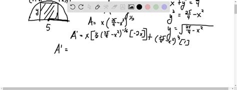 Solved A Rectangle Is Constructed With Its Base On The Diameter Of A Semicircle With Radius 5