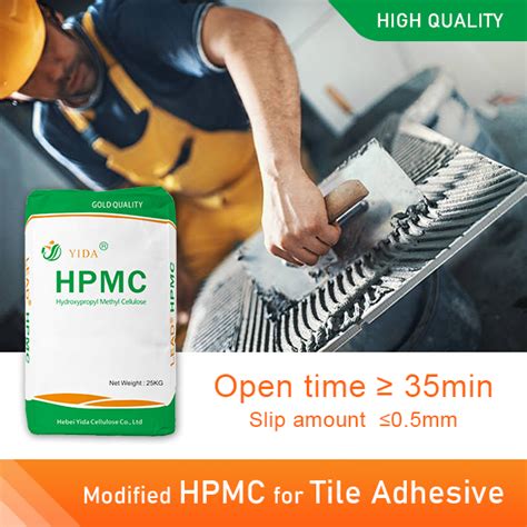 Modified Hpmc For Tile Adhesive Excellent Open Time Yida Cellulose Co Ltd