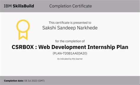 sakshi narkhede on linkedin intenship ibmskillsbuild webdevelopment