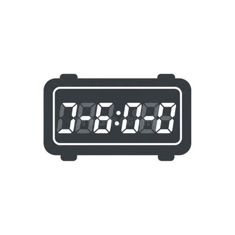 Digital Clock Icon Displaying 06 06 With A Dark Rectangular Frame And Rounded Corners Stock