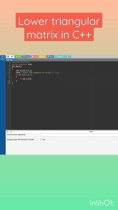 Lower Triangular Matrix In C Web Development Programming Shorts Youtube
