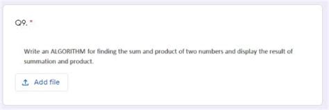 Solved 09 Write An ALGORITHM For Finding The Sum And Chegg Com