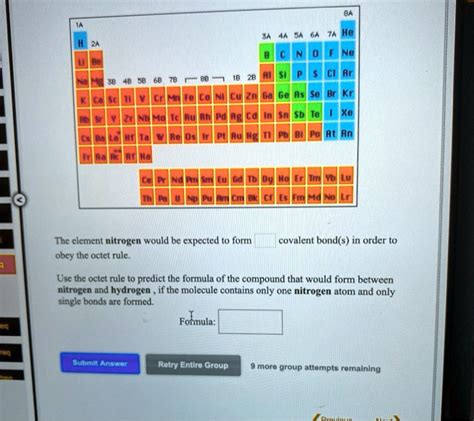 Solved He The Clement Nitrogen Would Be Expected T0 Form Obey The