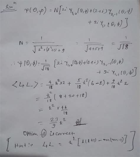 Ex An Rigid Rotator Has The Wave Function Tifr 2015 W O O N[2i Y O 0 P