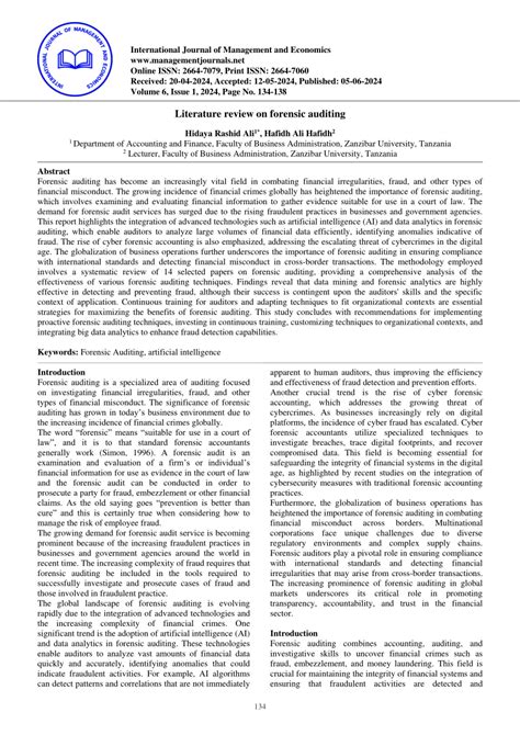 Pdf Literature Review On Forensic Auditing