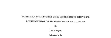 The Efficacy Of An Internet Based Comprehensive Behavioral Intervention