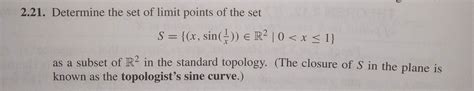 solved 2 21 determine the set of limit points of the set