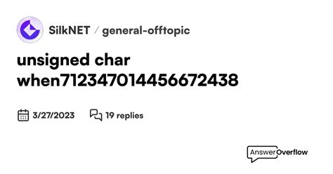 `unsigned Char` Silknet