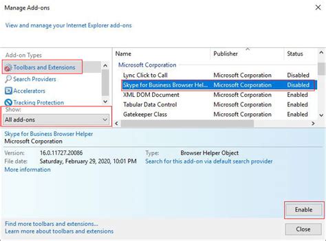 Enable Or Disable Internet Explorer Add Ons And They Cannot Enable Pop Up Manage Add Ons Every