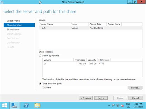 Windows Server 2012 R2 File Server Set Sharing Server World