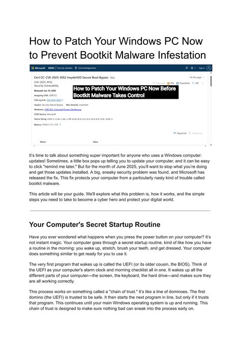 How To Patch Your Windows Pc Now To Prevent Bootkit Malware Infestation Pdf