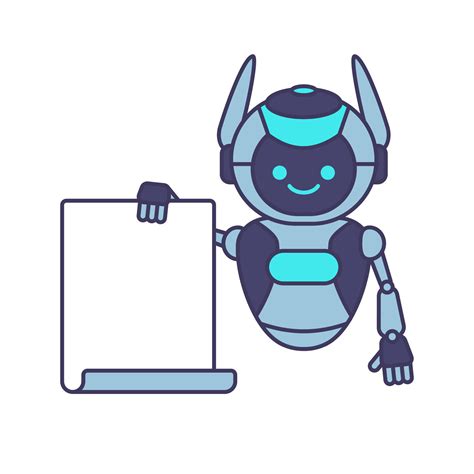 Robot Holding Blank Poster Banner Or Showing Information 28134292
