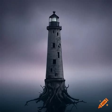 Fantasy Lighthouse In Fog With Tree Breaking Through It On Craiyon