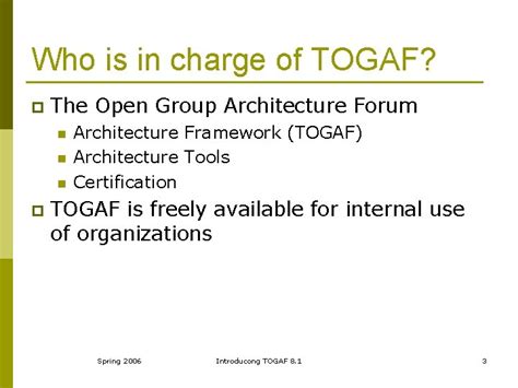 An Introduction To TOGAF The Open Group Architecture
