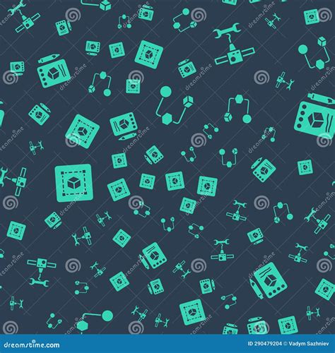 Set Isometric Cube 3d Printer Wrench Spanner Geometric Figure Cube And Sketch On Paper On