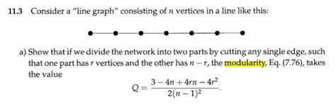 Solved 113 Consider A Line Graph Consisting Of N Vertices