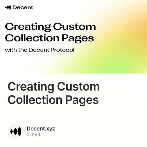 Creating Custom Collection Pages Collection Opensea