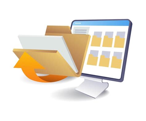 Premium Vector Computer Data Folder Concept Flat Isometric 3d