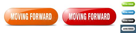 Moving Forward Button Key Sign Push Button Set Stock Vector