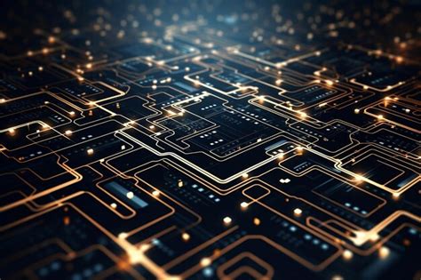 Premium Photo Circuitry Pattern With Abstract Geometric Shapes