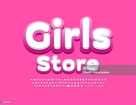 벡터 크리에이 티브 기호 소녀 상점입니다 귀여운 알파벳 문자 숫자 및 기호 세트 0명에 대한 스톡 벡터 아트 및 기타 이미지 0명 광고 그래픽 프린트 Istock